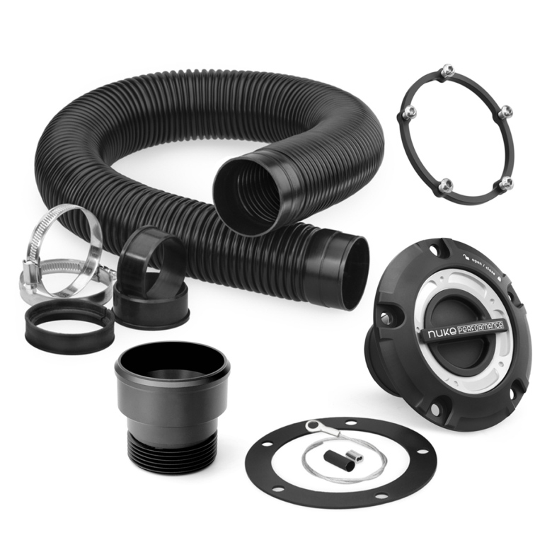 Remote filler cap and fuel filler hose kit from Nuke Performance